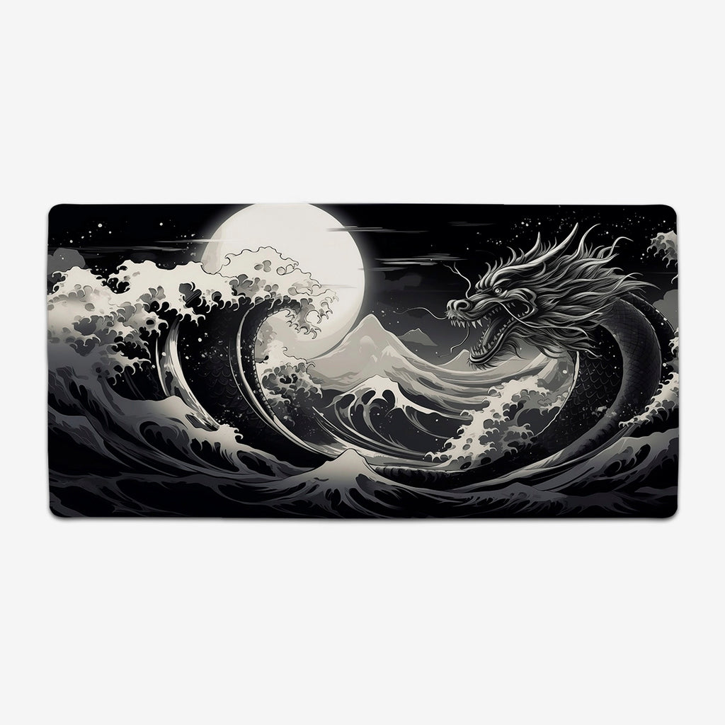 Black Japanese Dragon Extended Mousepad – Inked Gaming