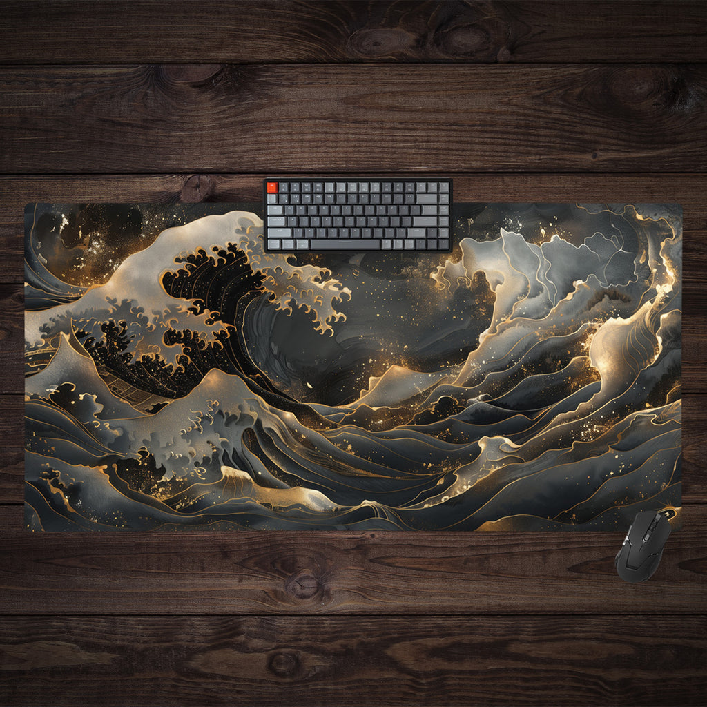 Gold Wave Extended Mousepad – Inked Gaming