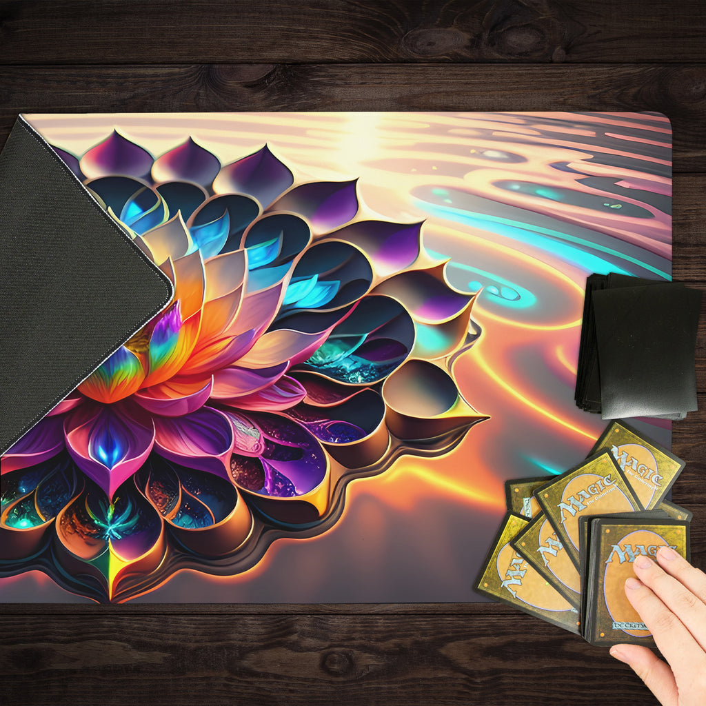 Prismatic Floating Lotus Playmat – Inked Gaming