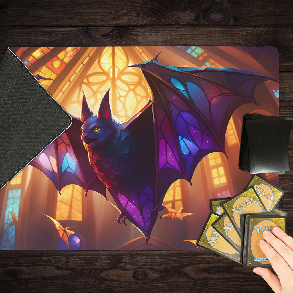 Stained Glass Bat Playmat – Inked Gaming
