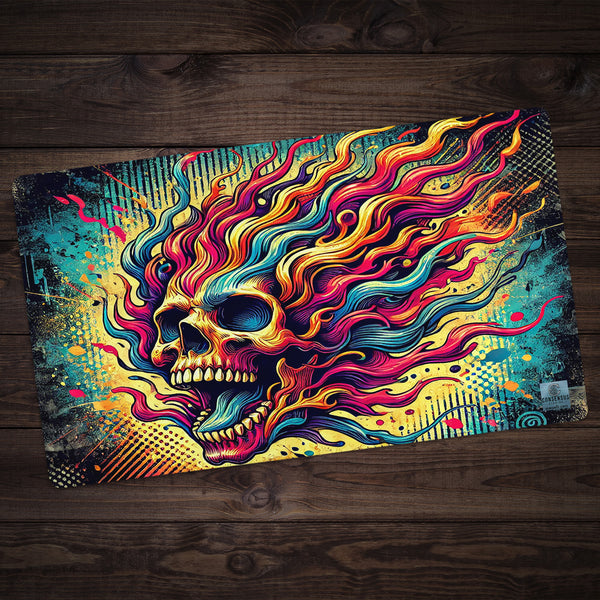 Flaming Skull Playmat – Inked Gaming