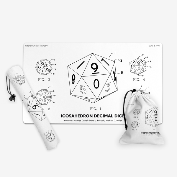 GIFT BUNDLE: Icosahedron Decimal Dice Playmat, Playmat Bag, and Dice B ...