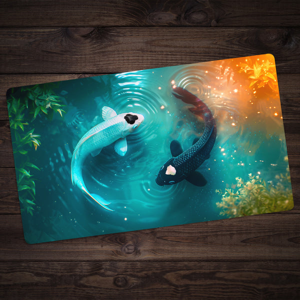 Moon and Ocean Koi Fish Playmat – Inked Gaming