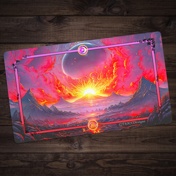 Fire Volcano Landscape Playmat – Inked Gaming