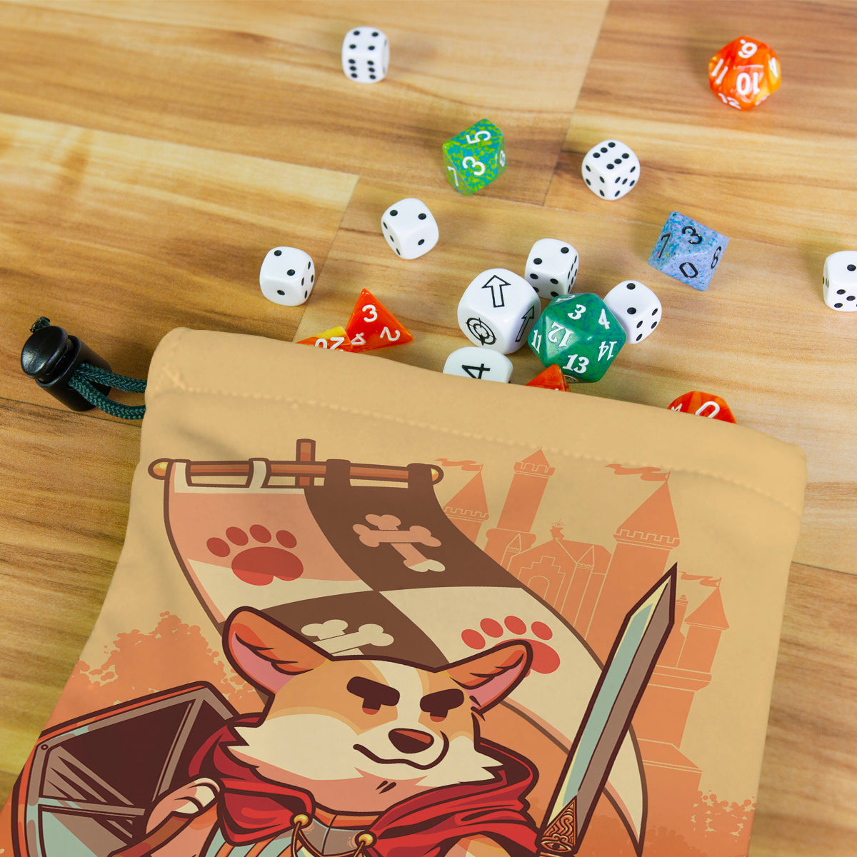 Warrior Corgi Dice Bag - Dice Games | Inked Gaming